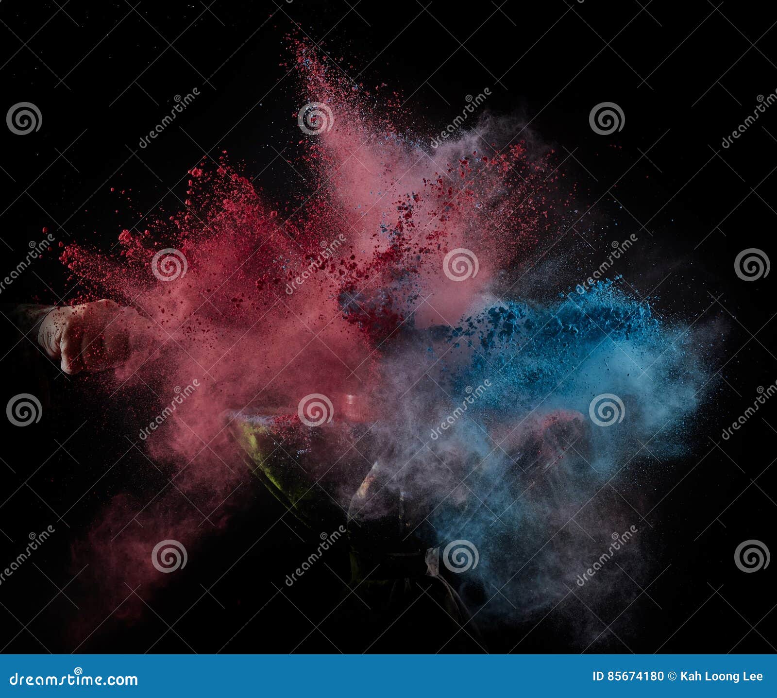 Color Powder Exploded, Isolated on Control Environment. Stock Photo ...