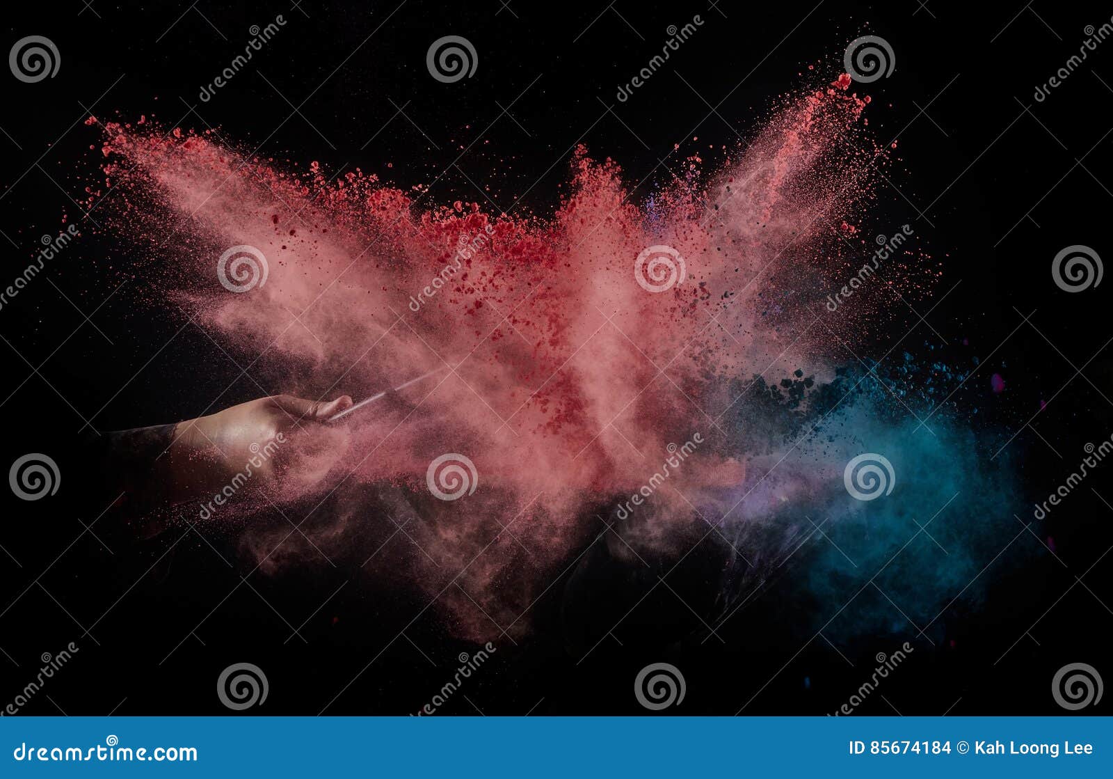 Color Powder Exploded, Isolated on Control Environment. Stock Photo ...