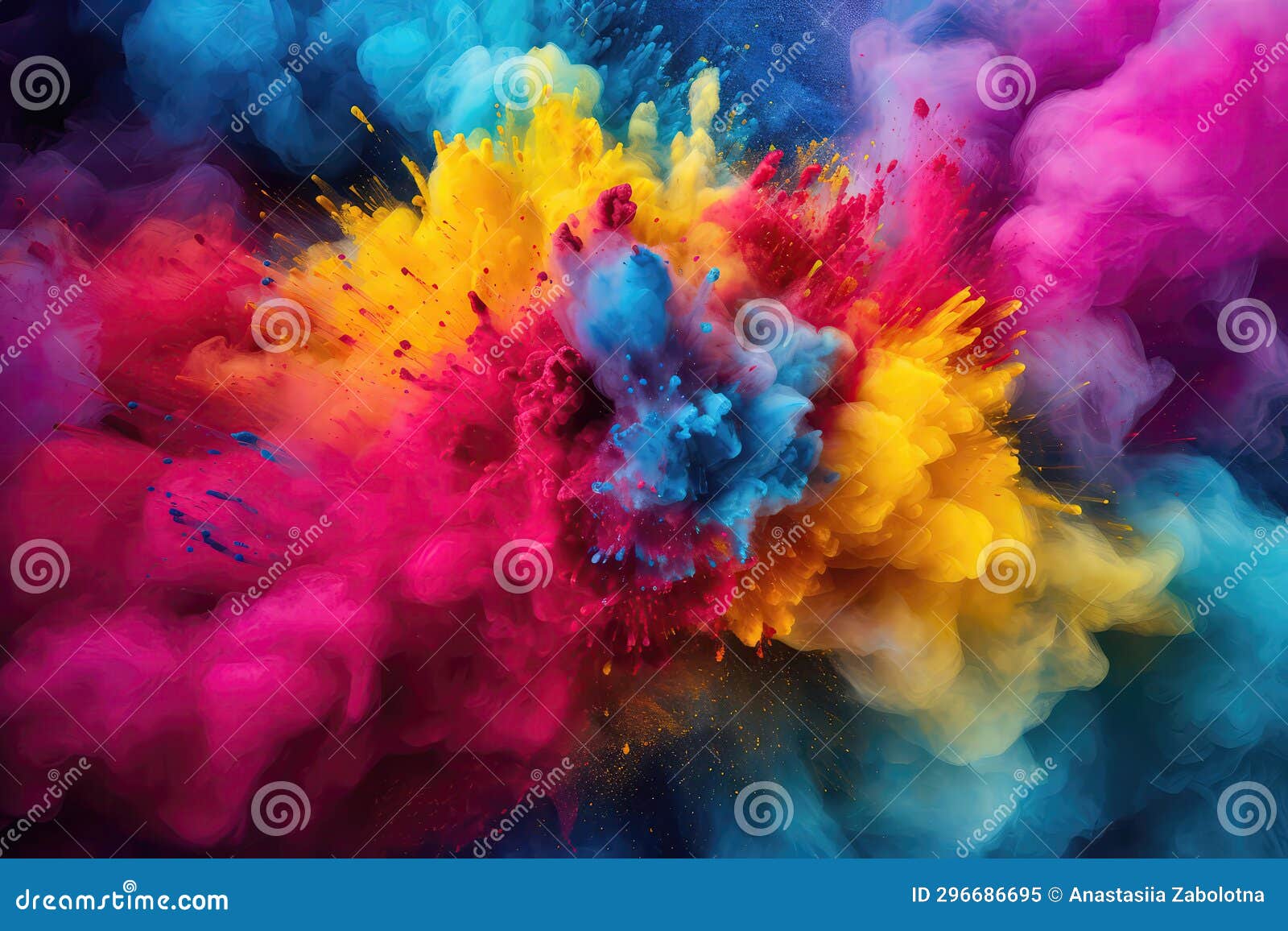 Color Powder Explosion Holi Paint, Celebration. Generative AI Stock ...