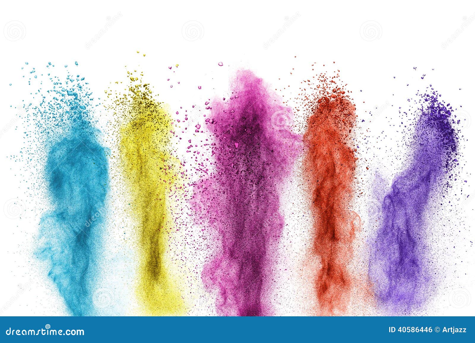 Color Powder Explosion Isolated on White Stock Photo - Image of burst ...