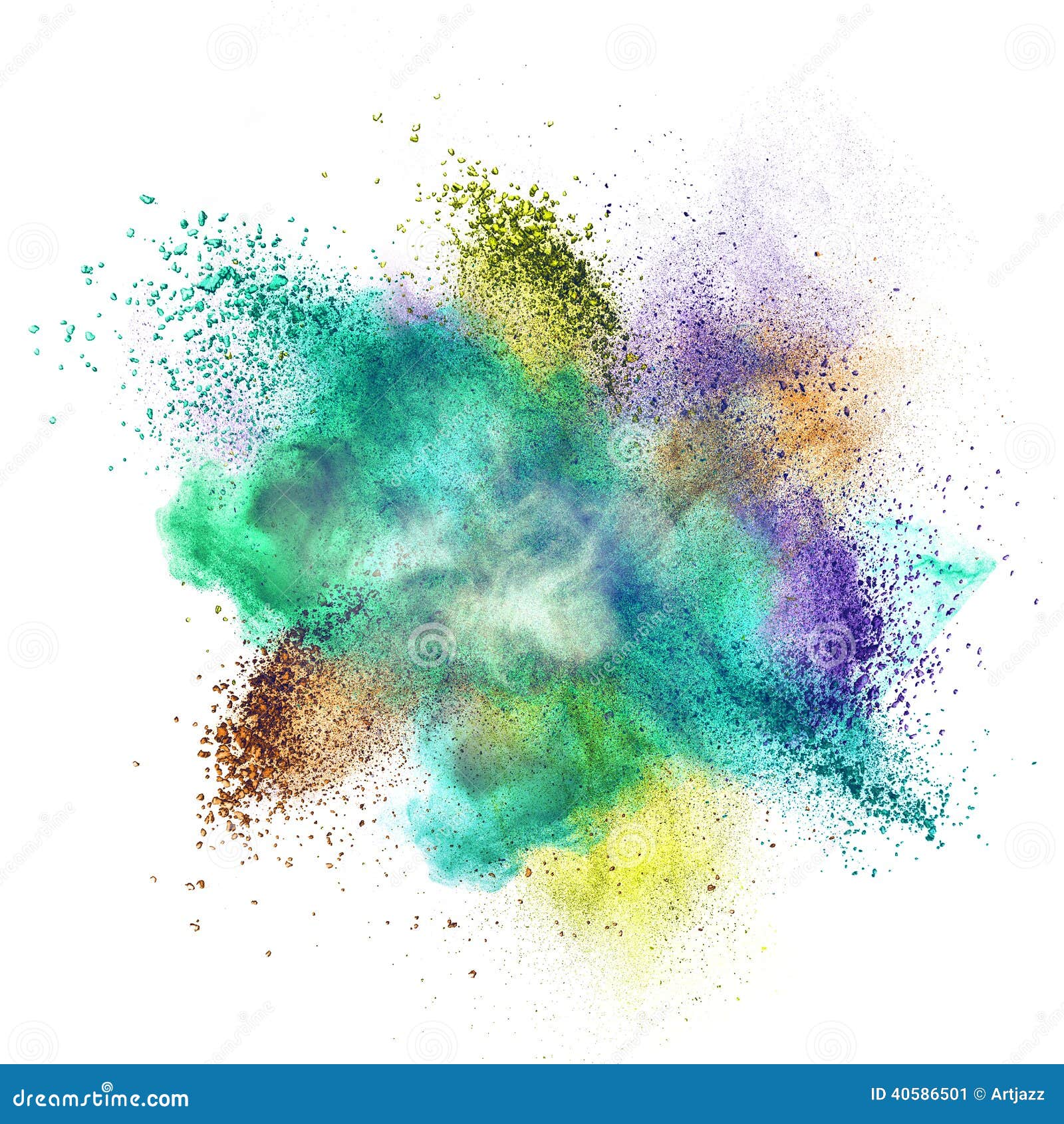 Color Powder Explosion Isolated on White Stock Image - Image of ...