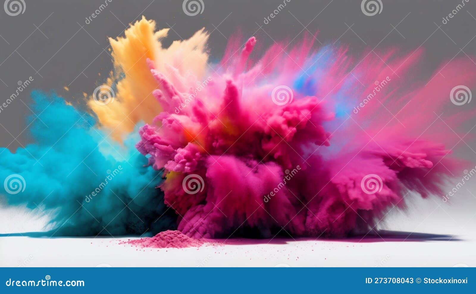 Color Powder Explosion Pink Cyan Yellow Stock Illustration ...