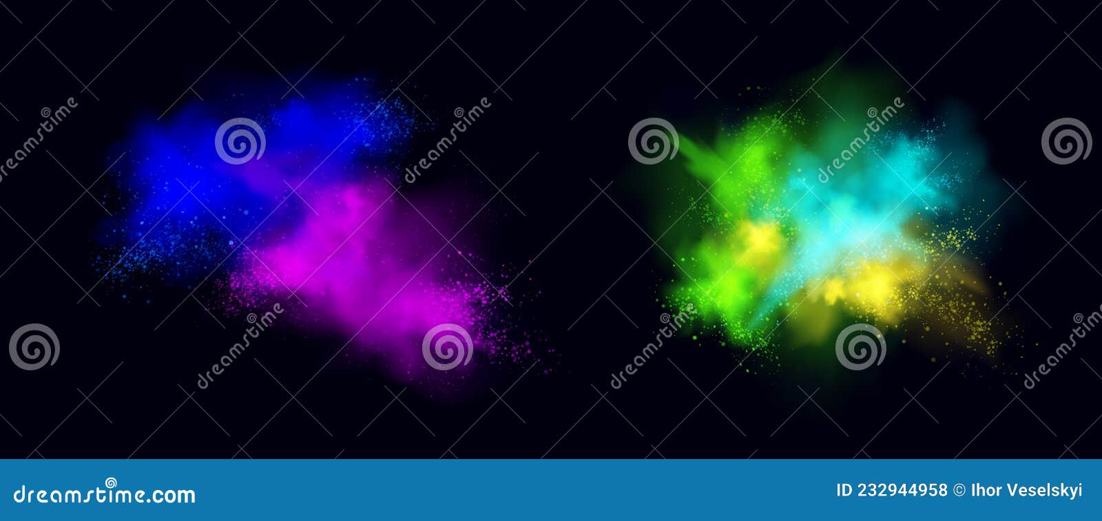 Color Powder Explosion, Splash of Paint Dust Stock Vector ...