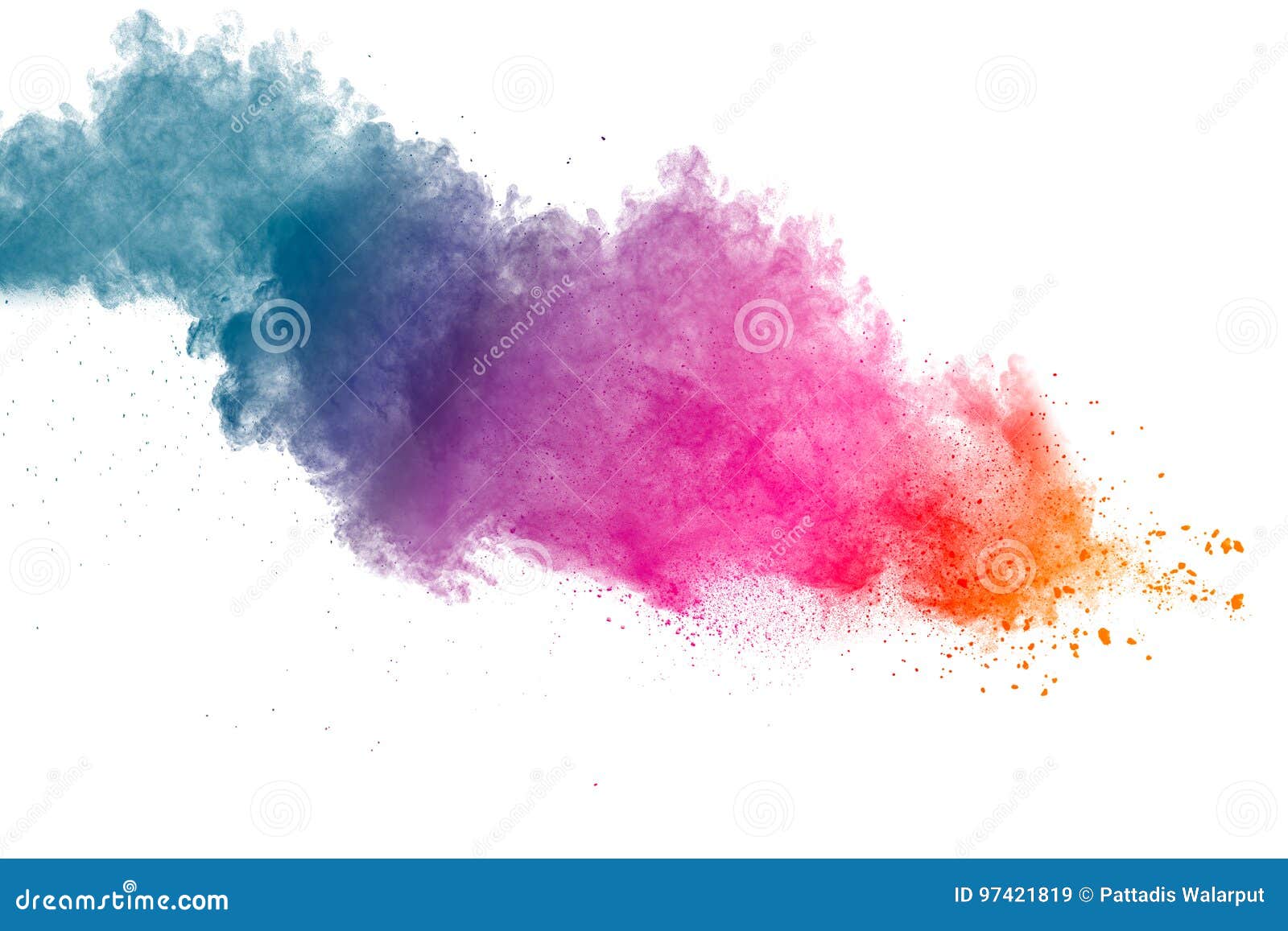 Color Powder Explosion on White Background Stock Image - Image of ...