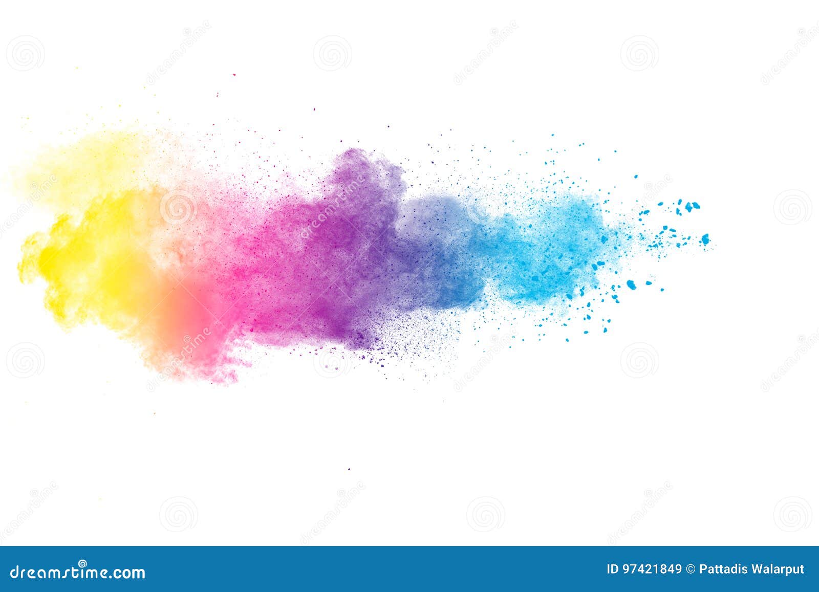 Color Powder Explosion on White Background Stock Image - Image of ...