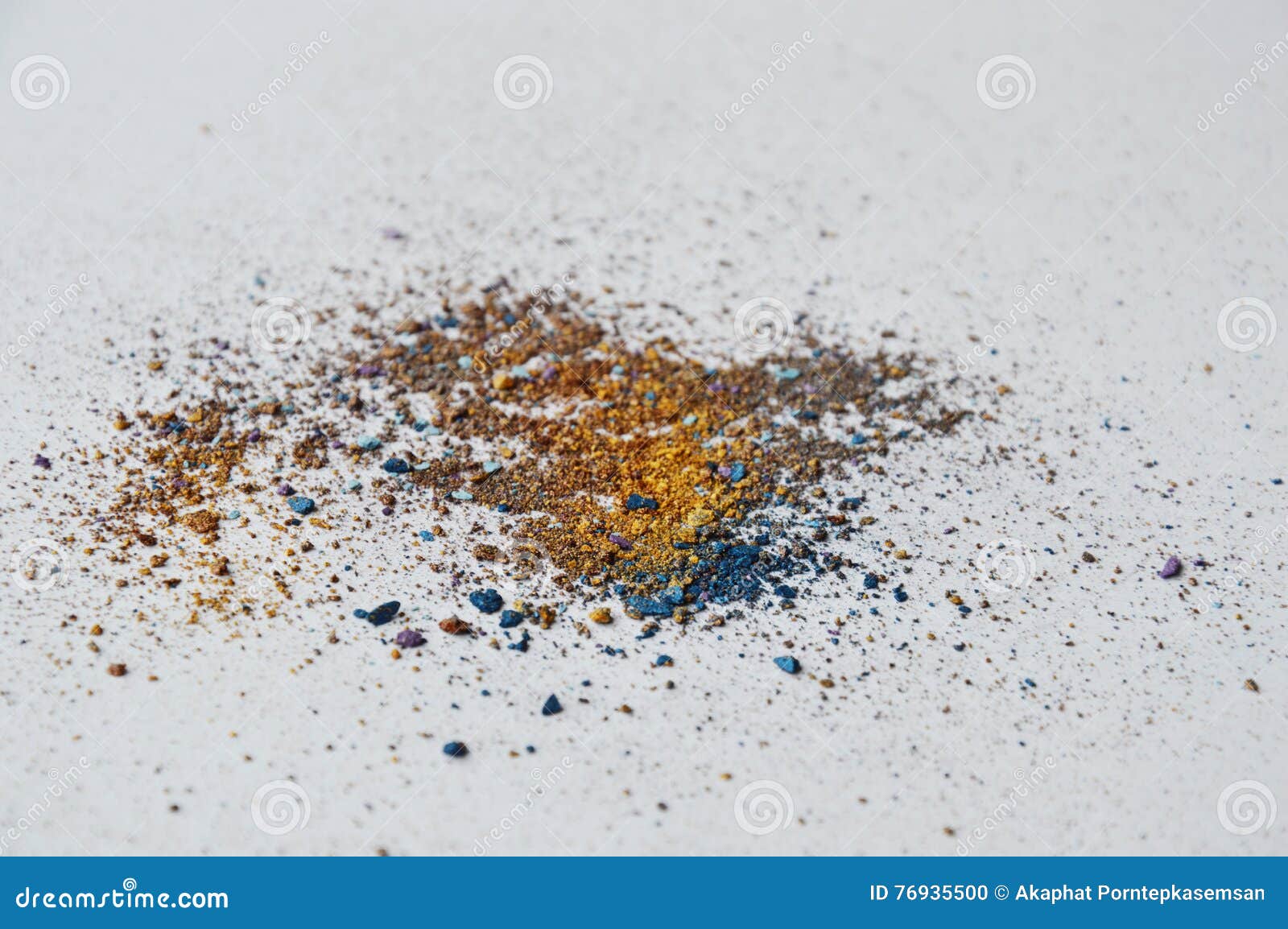 Color Powder Spread on White Paper Stock Photo - Image of powder, paper ...