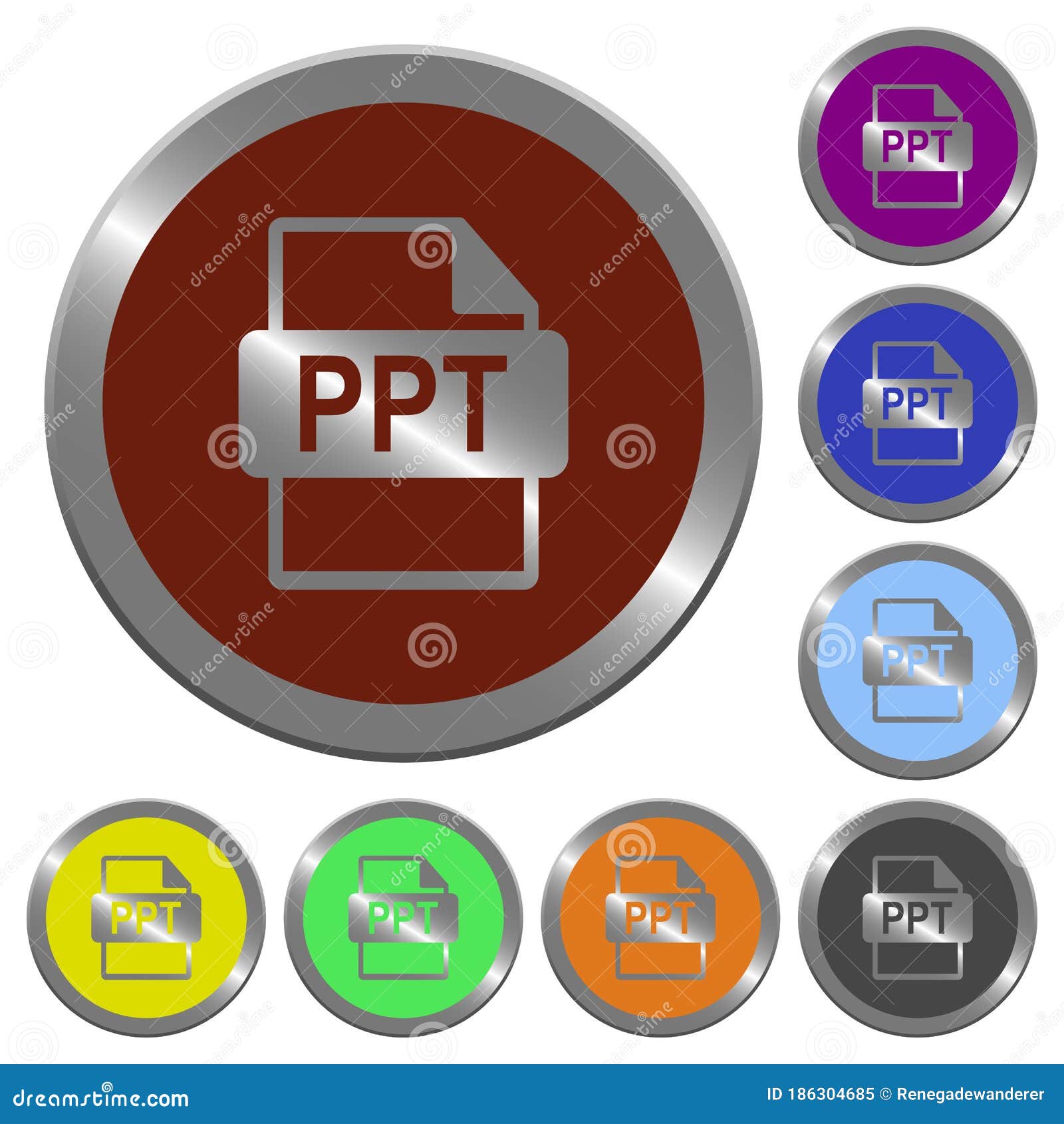 Color PPT File Format Buttons Editorial Image - Illustration of ...