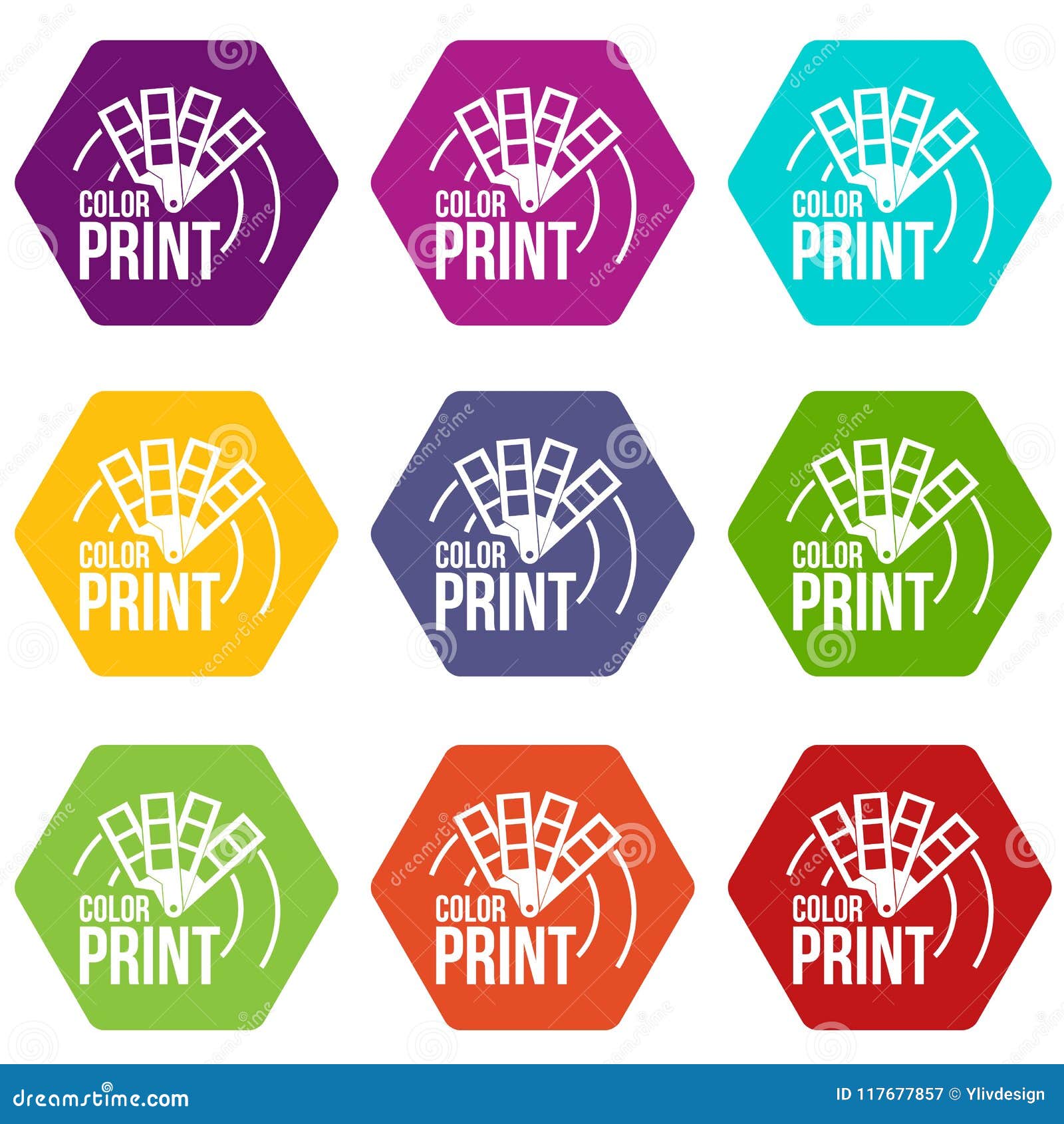 Color Print Icons Set 9 Vector Stock Vector - Illustration of dynamic ...