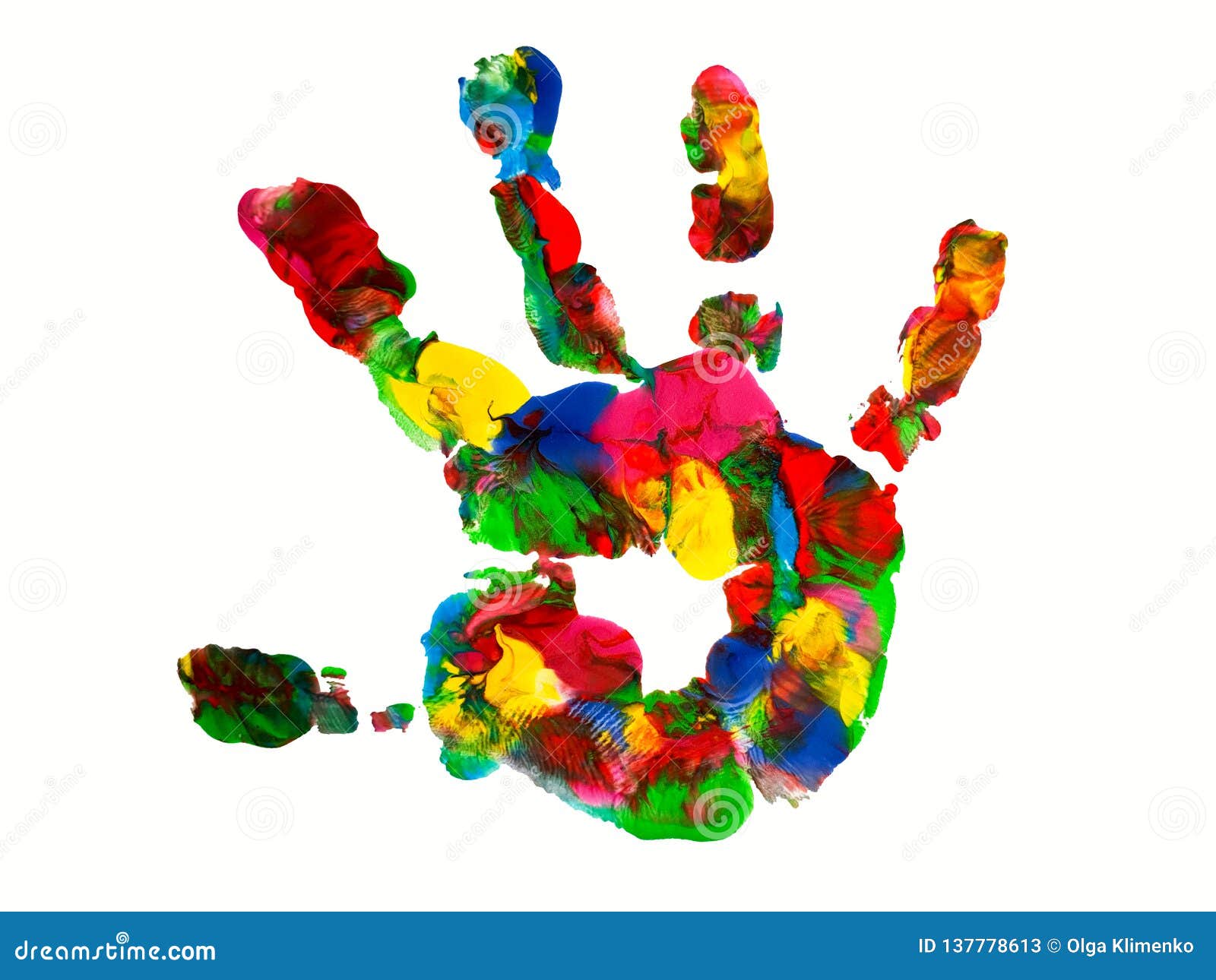 Color Print of a Small Child`s Hand Stock Illustration - Illustration ...