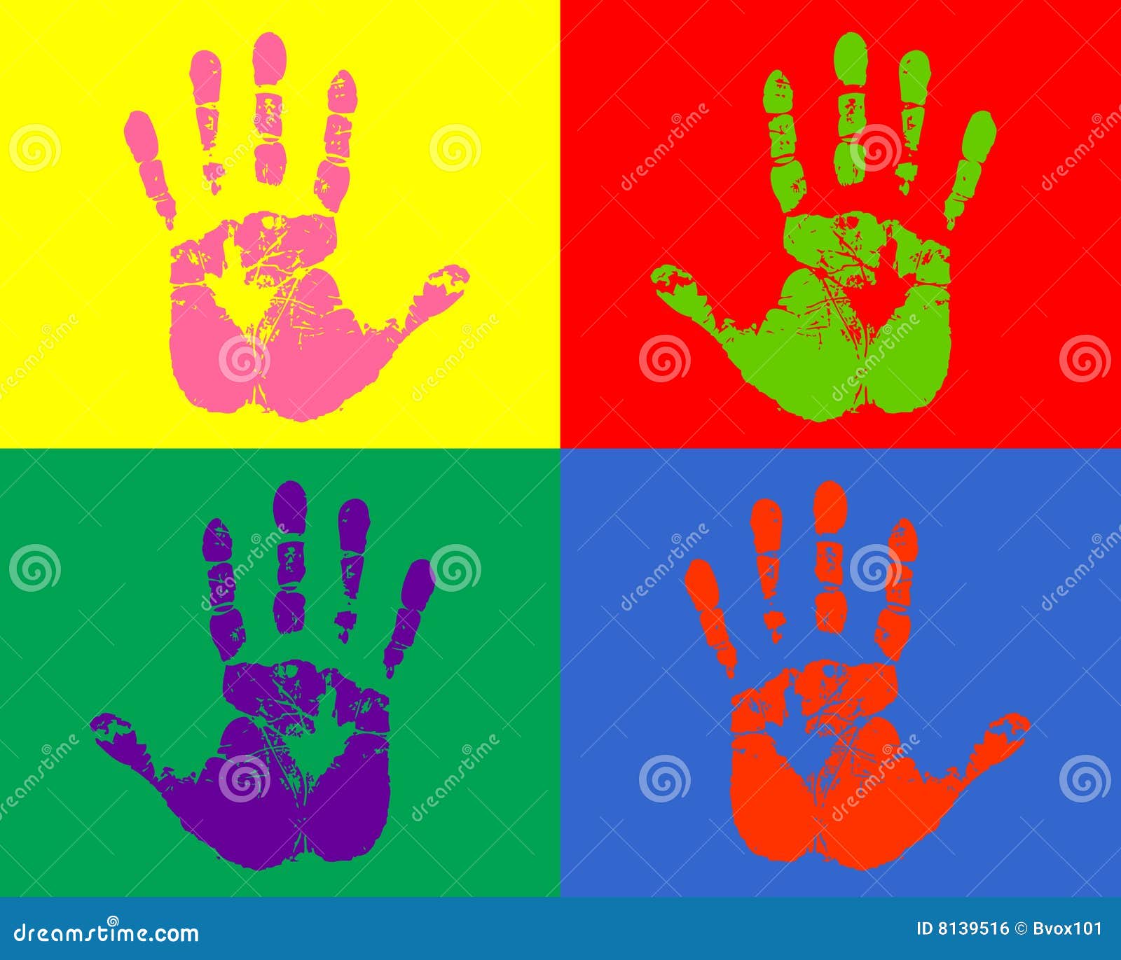 Color printed hands stock illustration. Illustration of freedom - 8139516