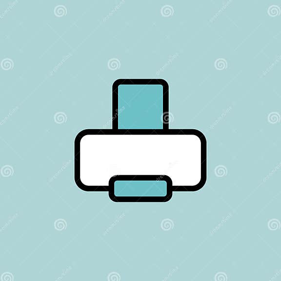 Printer Icon on Blue Background Stock Illustration - Illustration of ...