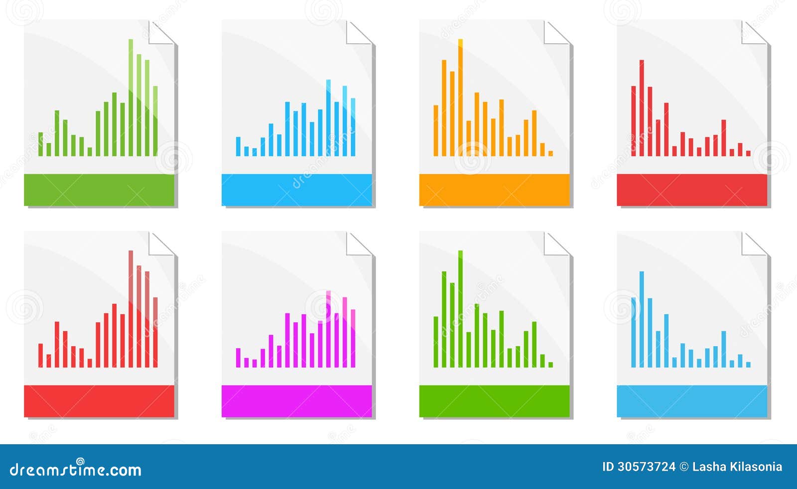 Color Progress Bar Chart Paper Stock Illustration - Illustration of ...