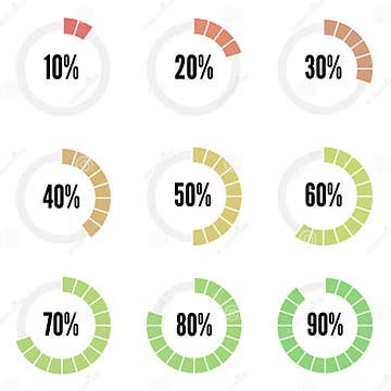 Color Progress Indicators Set, Vector Illustration for Design Stock ...
