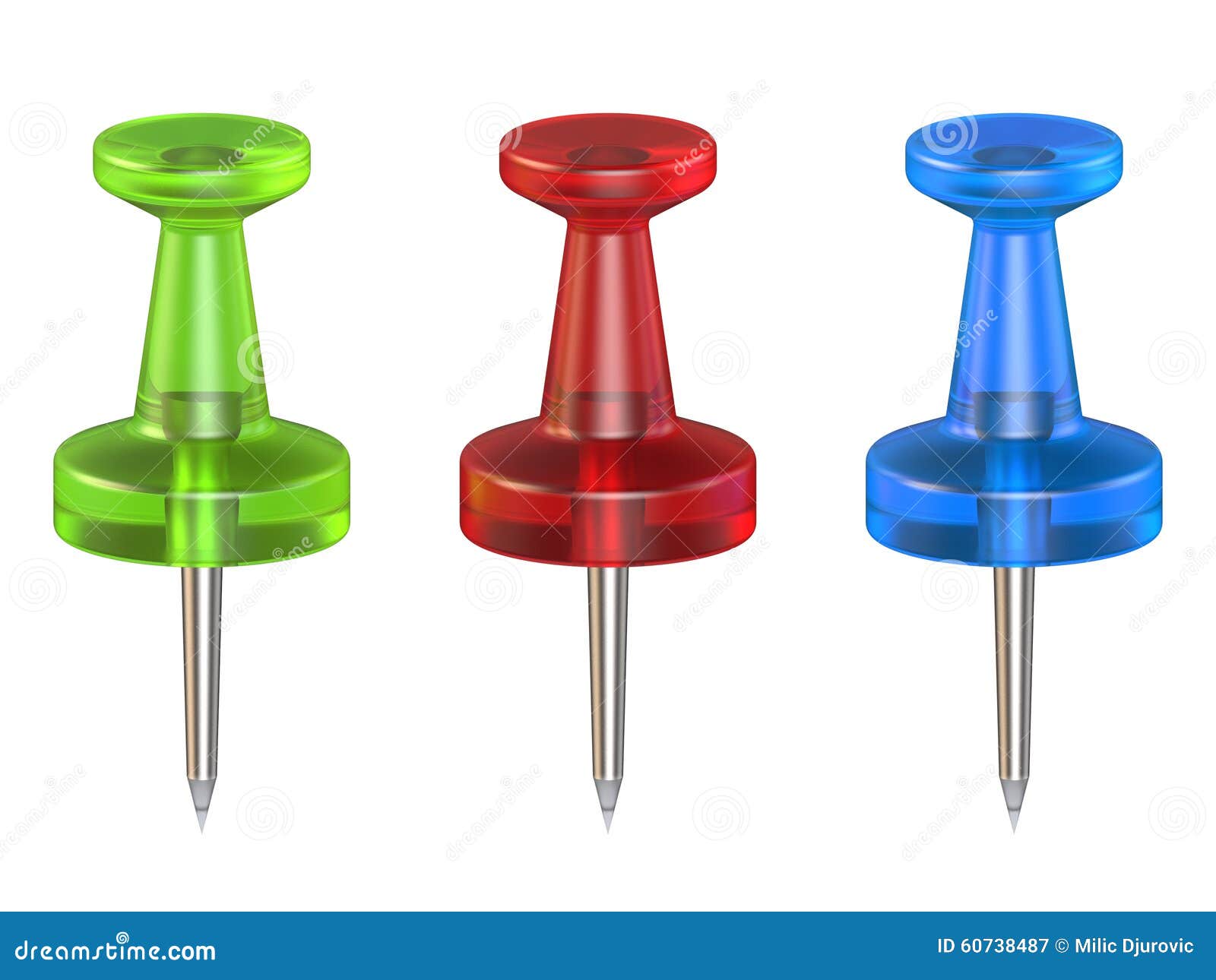Push Pin Top View. Metallic Thumb Tack Cartoon Vector | CartoonDealer ...