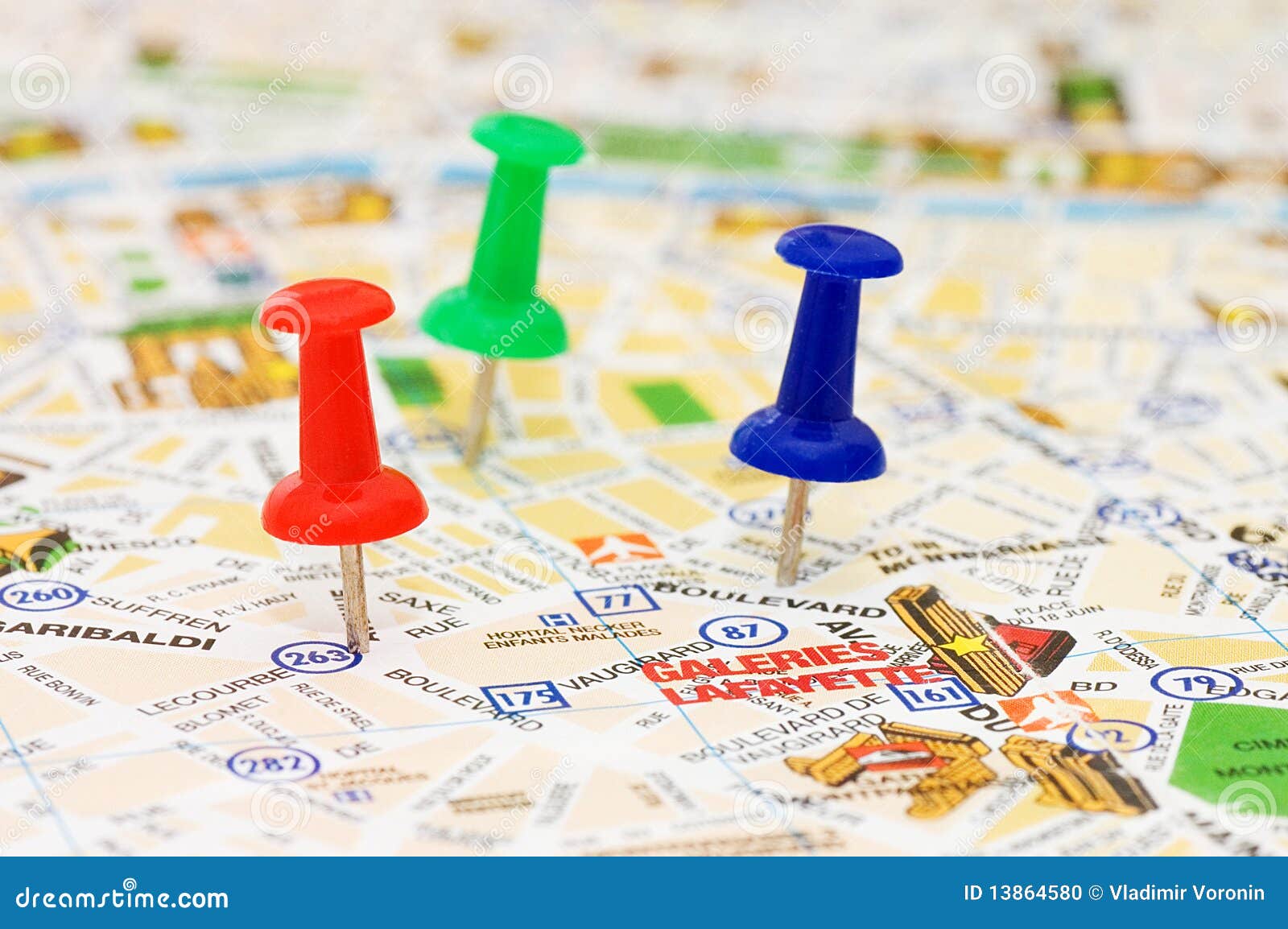 Pushpins On A Road Map Stock Photo | CartoonDealer.com #65792850