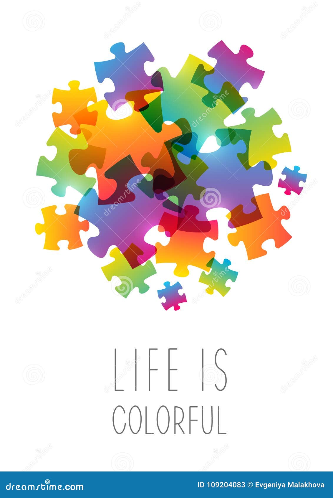 Color Puzzle Elements Isolated Stock Vector - Illustration of idea ...