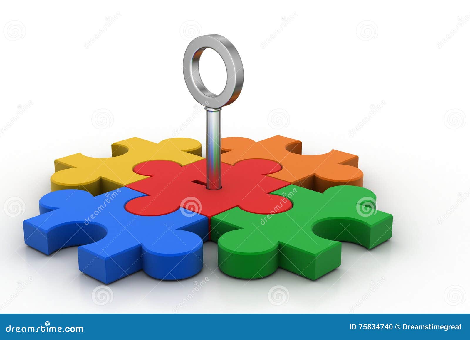 Color Puzzle with key stock illustration. Illustration of gate - 75834740