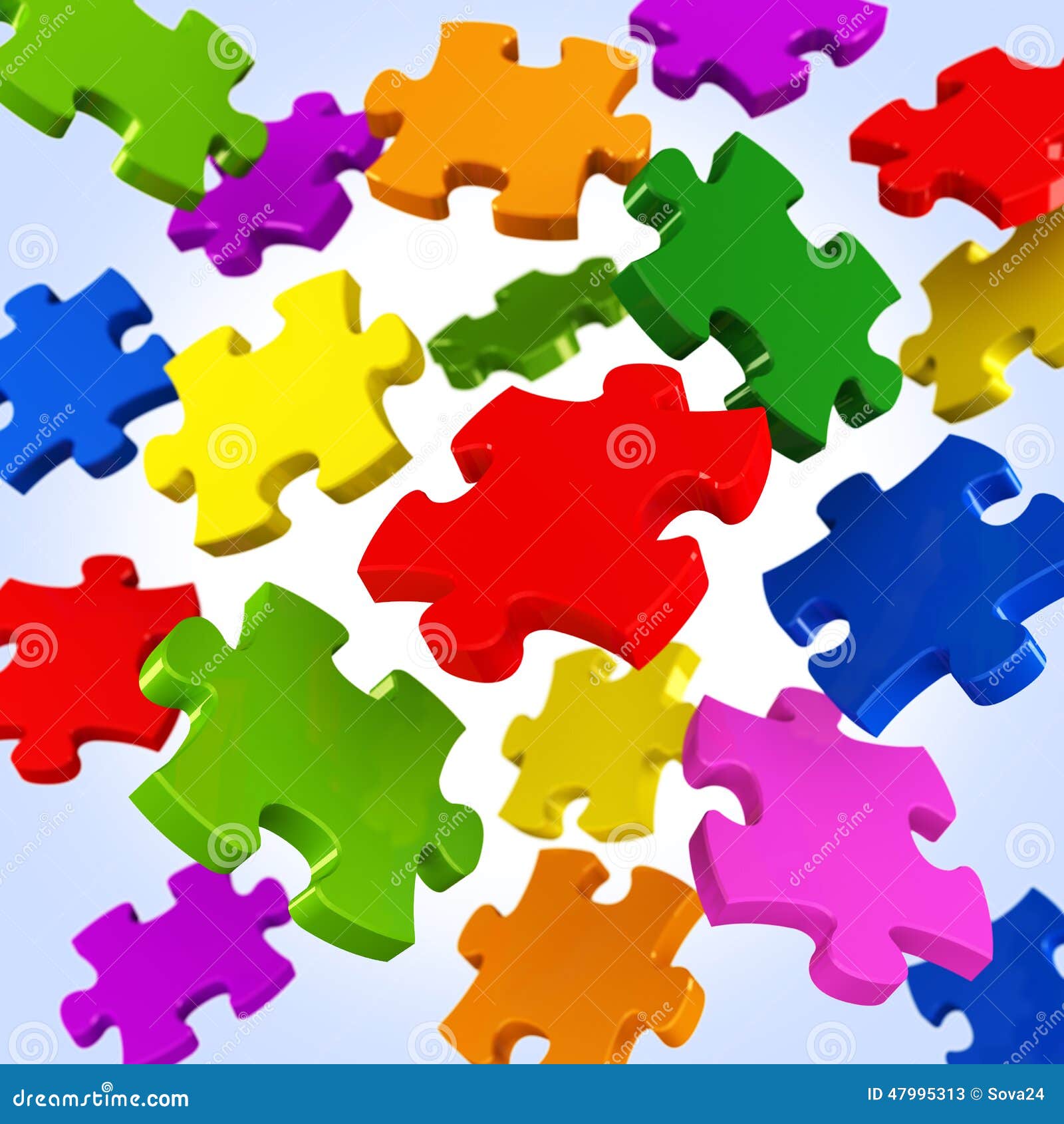 Color Puzzle Pieces Background Stock Illustration - Illustration of ...