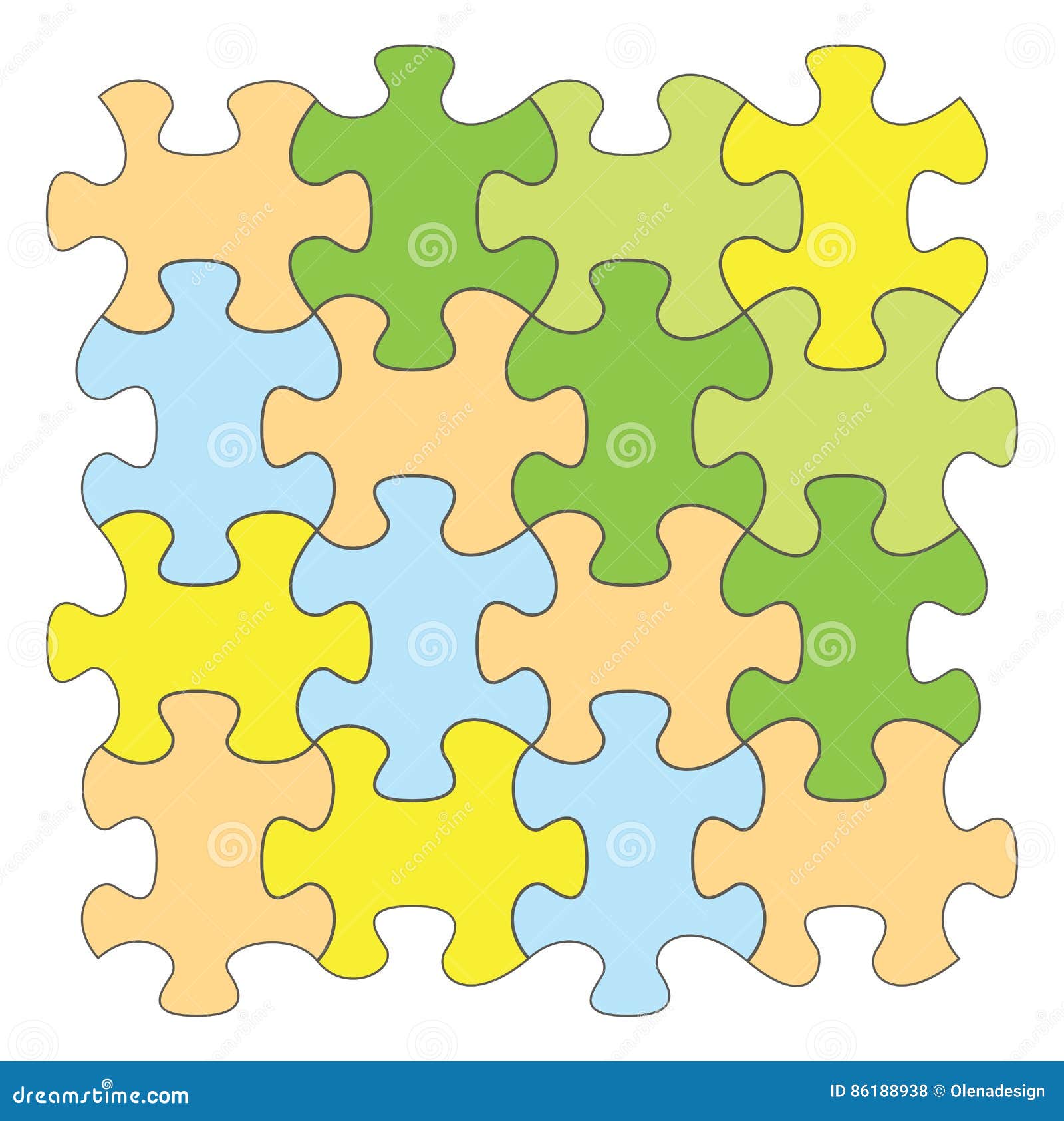 Color Puzzles - Vector Set of Elements Stock Vector - Illustration of ...