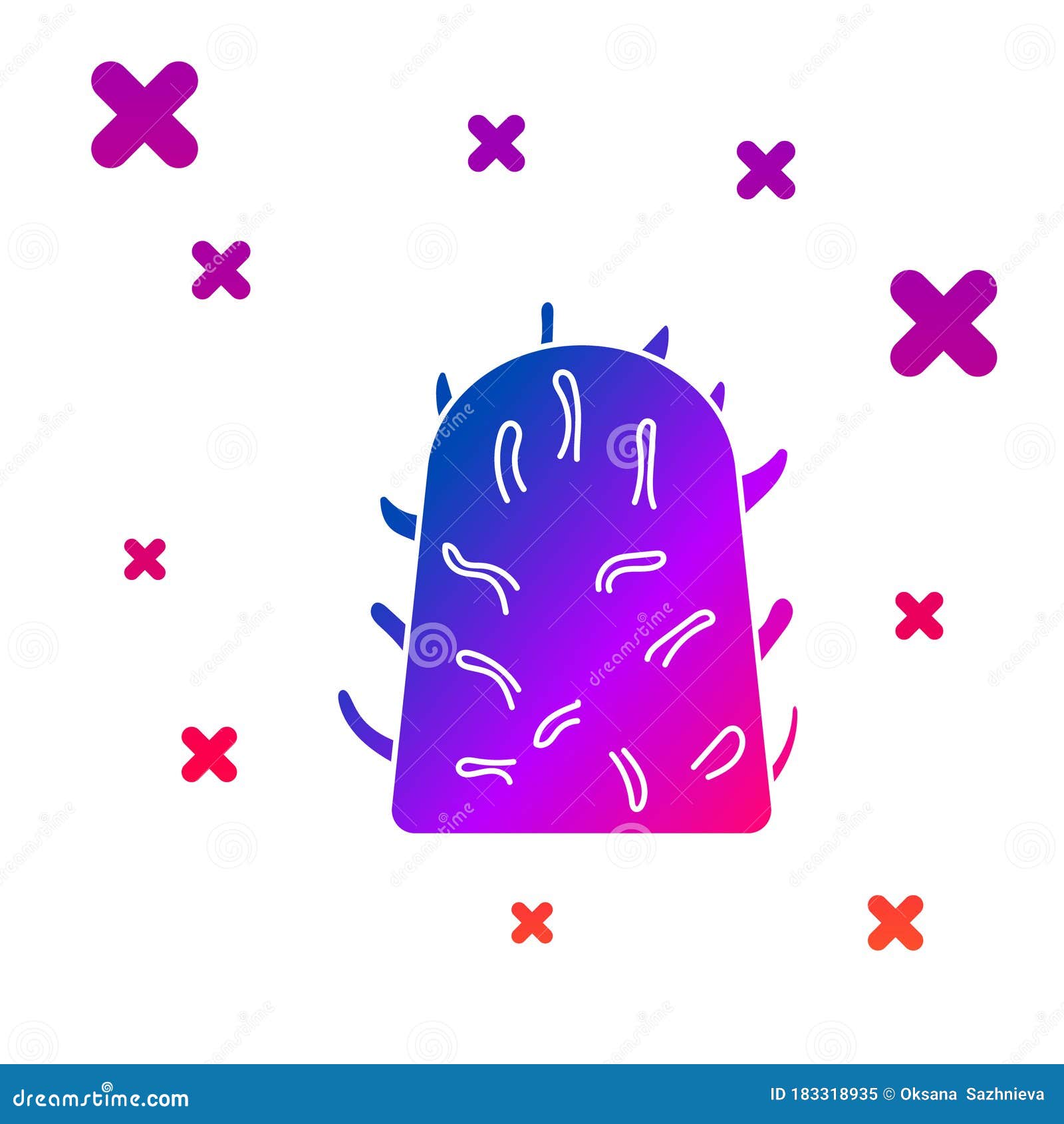 Color Rabies Virus Disease Microorganisms Icon Isolated on White ...