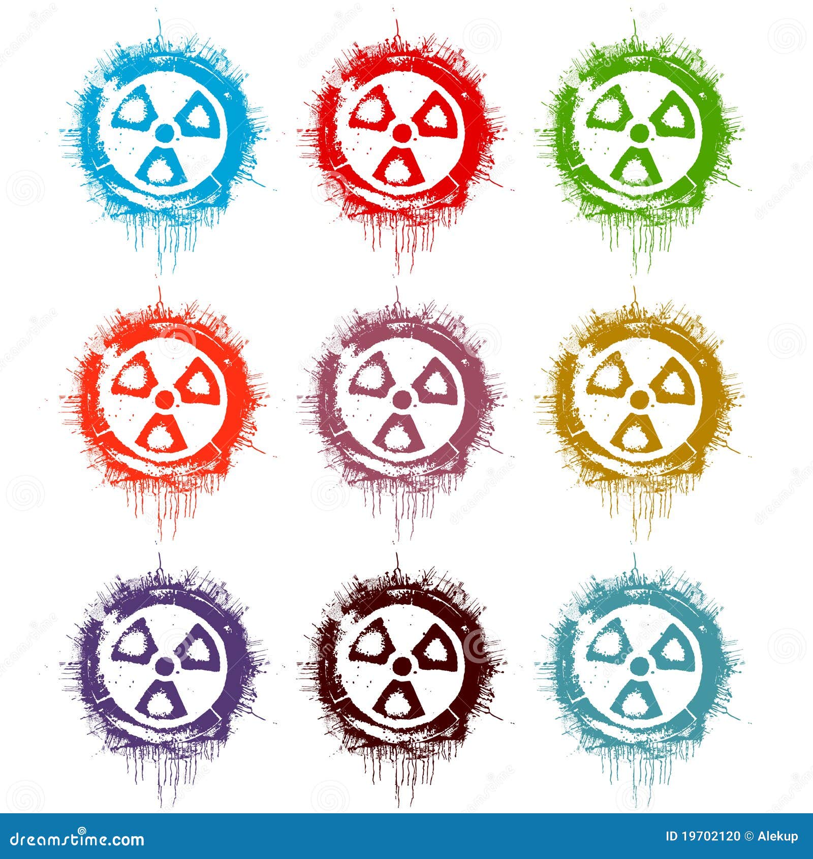 Color Radioactive Hazard Signs Stock Vector - Illustration of grunge ...