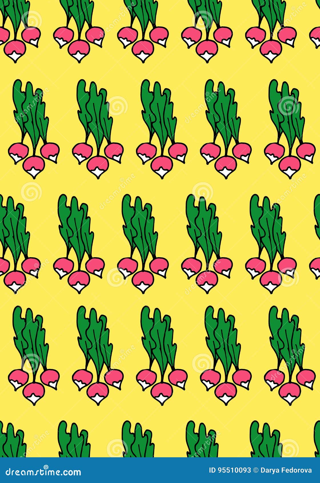 Radish Doodle Seamless Pattern Stock Illustration - Illustration of ...