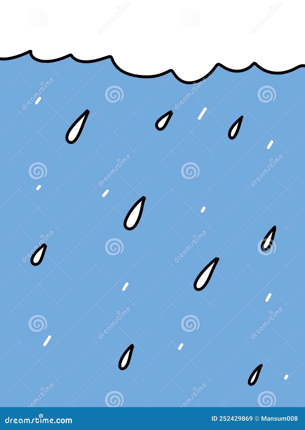 Color of rain cartoon stock illustration. Illustration of white - 252429869