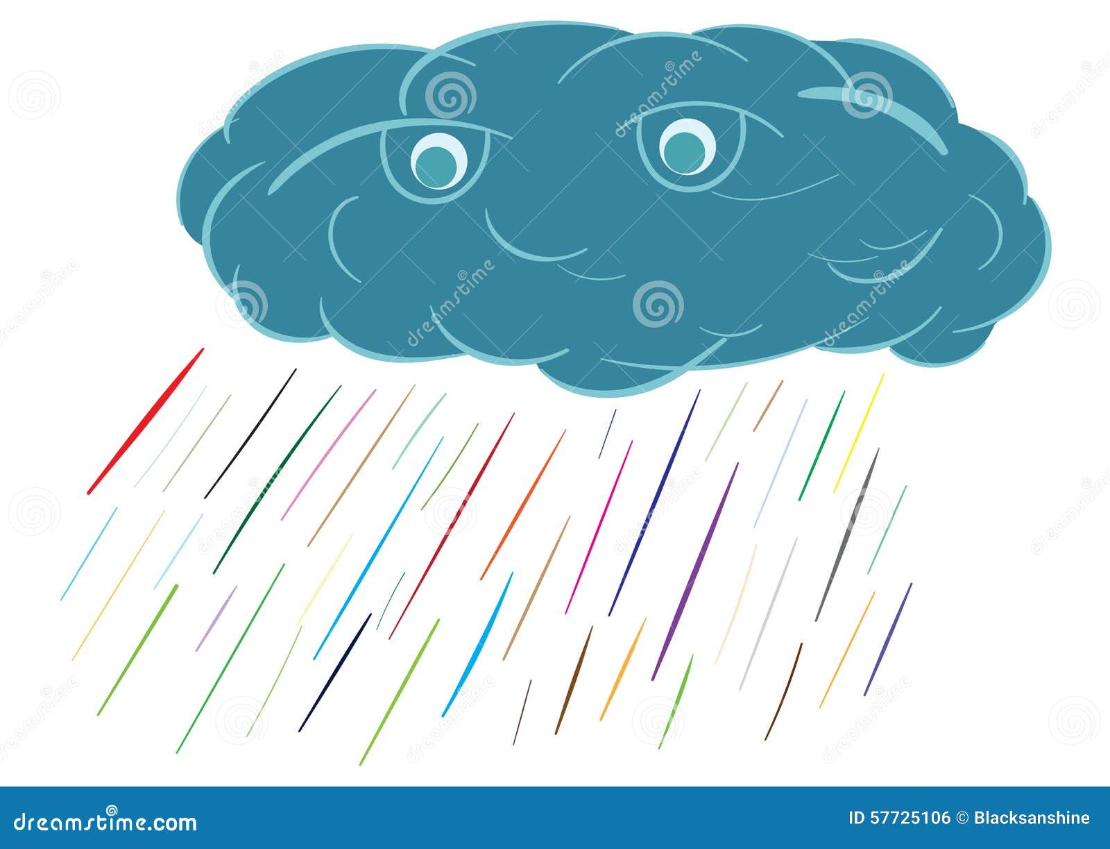 Color rain stock vector. Illustration of bigeyed, creative - 57725106