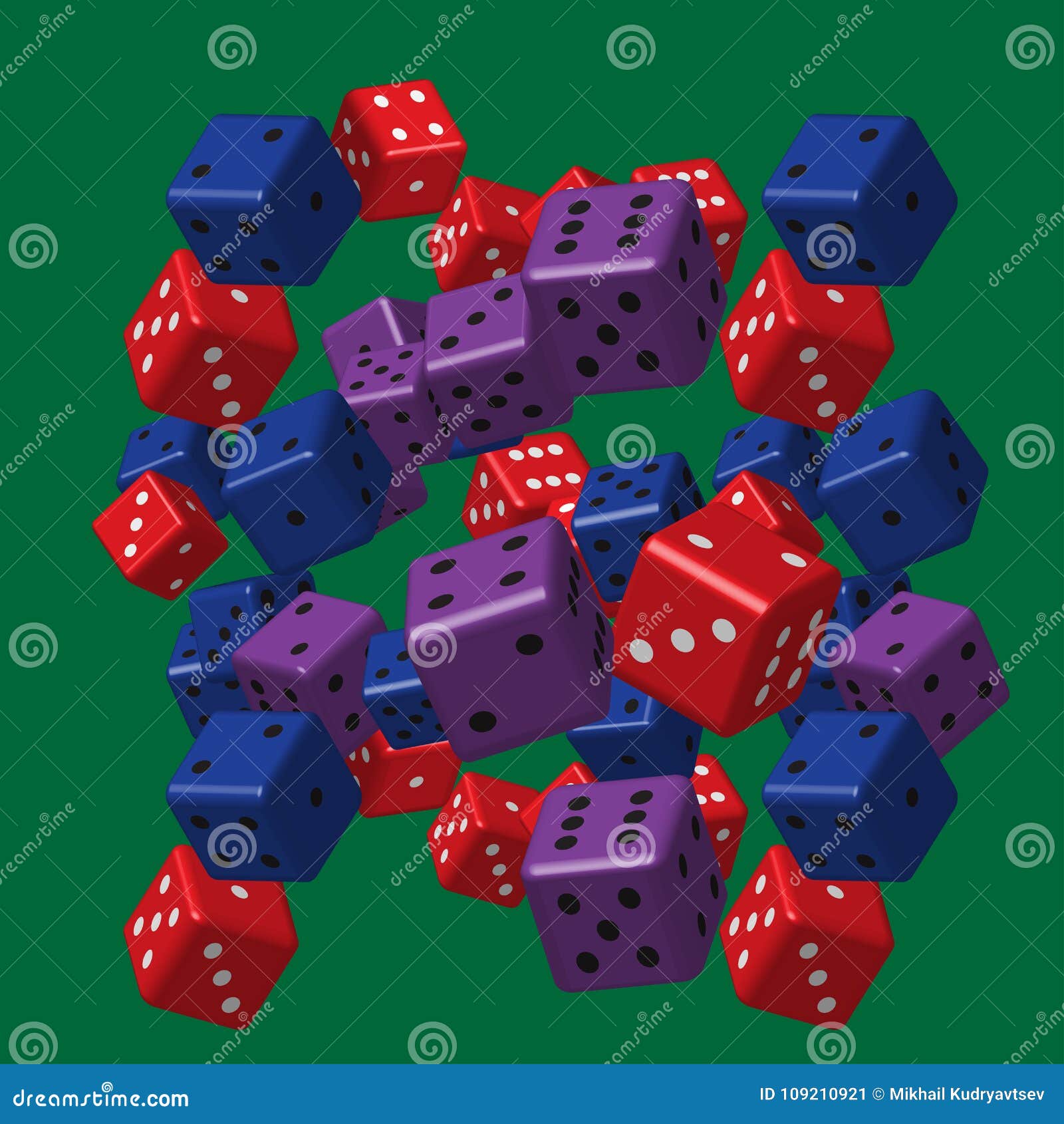 Color Dice Pattern stock vector. Illustration of game - 109210921