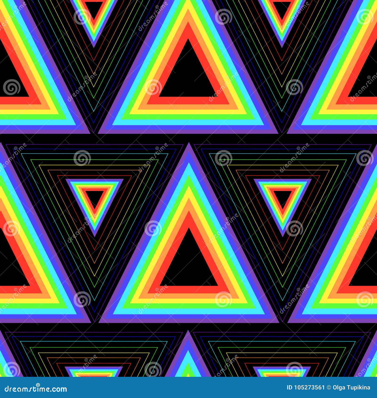 Color Rainbow Triangles Seamless Pattern. Stock Vector - Illustration ...