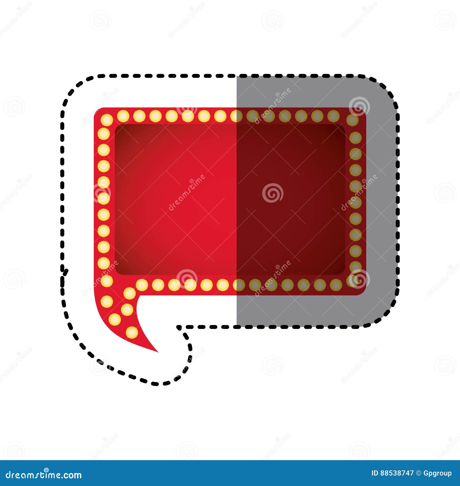Color Rectangle Chat Bubble Icon Stock Illustration - Illustration of ...