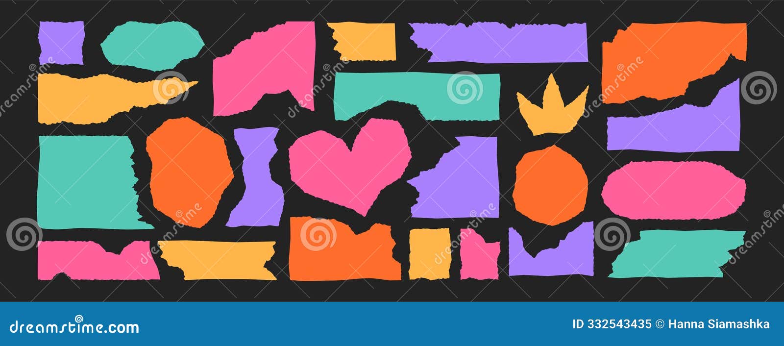 Color Rectangle Frames with Jagged Edges or Ripped Paper Sheets Stock ...