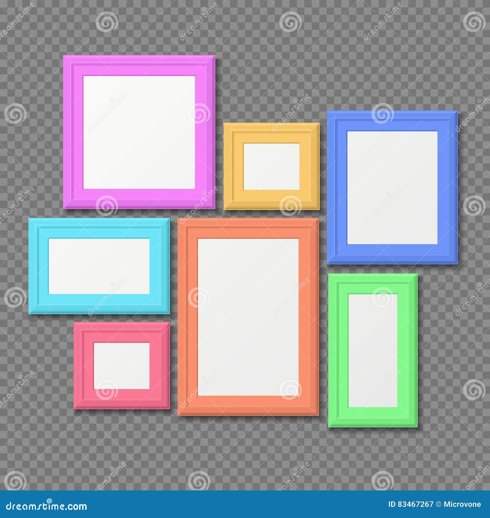 Color Rectangle Portrait Wall Frames Vector Set Stock Vector ...