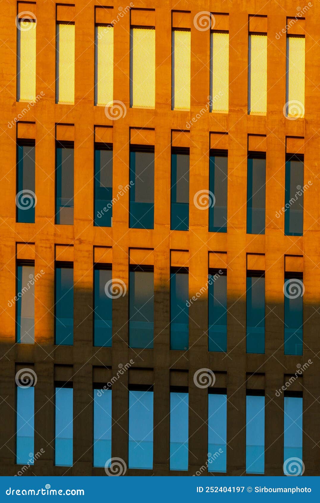 Color Rectangular Windows Pattern with Silhouette Shadow of Another ...