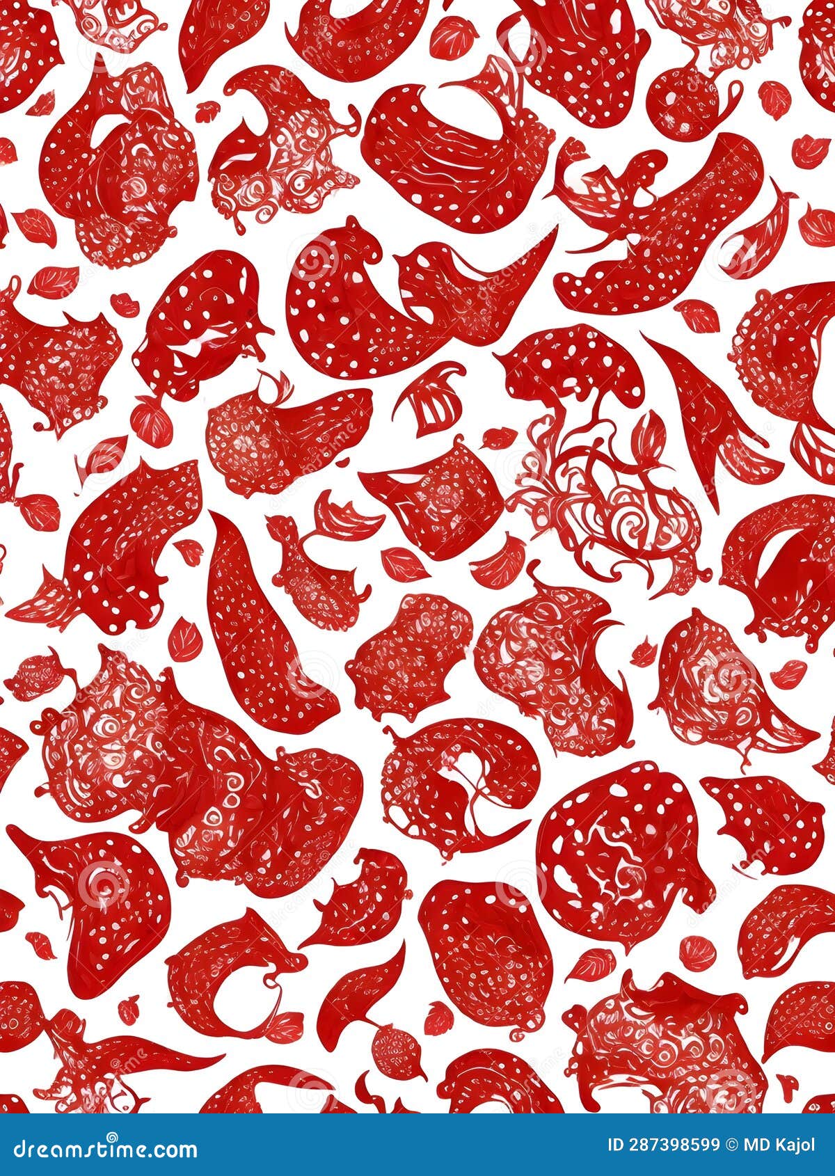 Color Red Rafflesia Seamless Patterns Vector Repeating Patterns Design ...