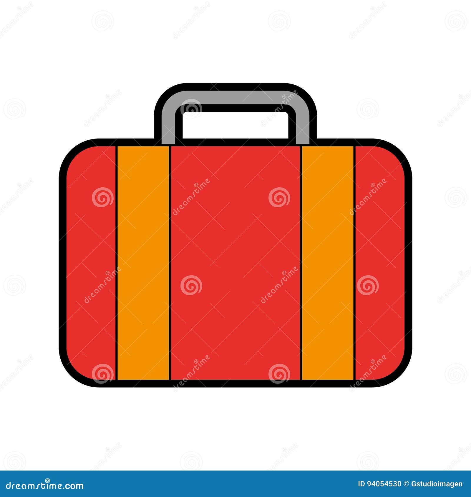 Color red suitcase cartoon stock vector. Illustration of tour - 94054530