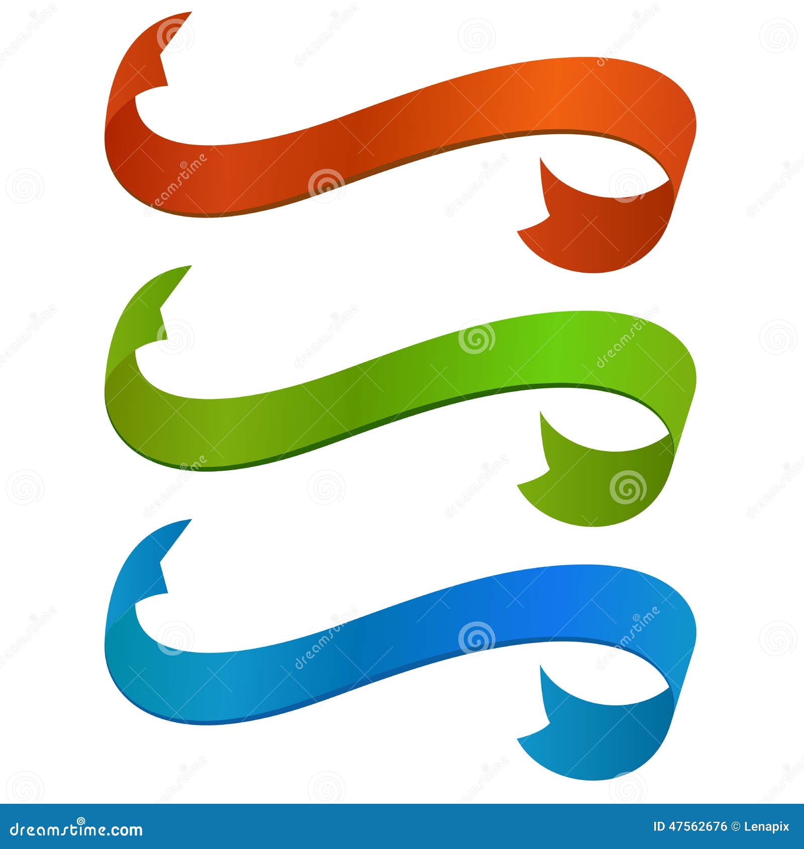 Color Ribbon Banners. Colorful Tag Banner, Blank Ribbons Label And ...