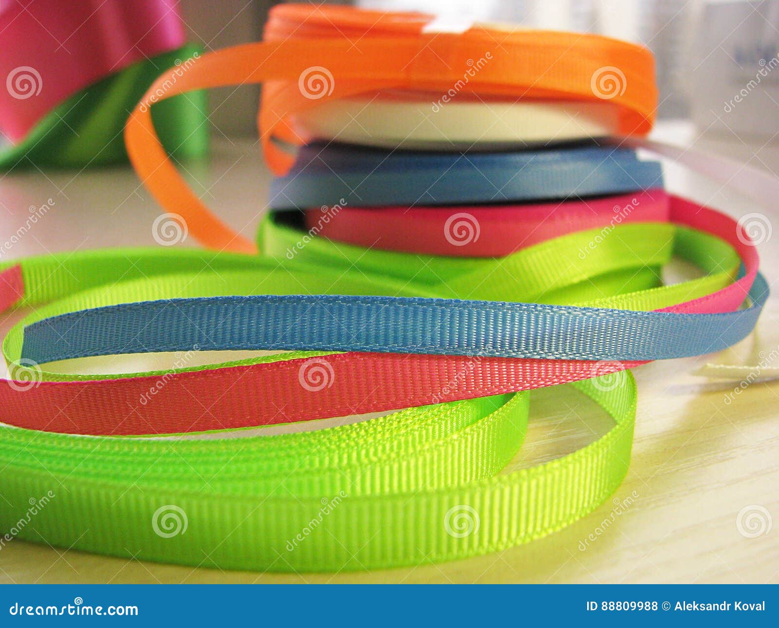Color ribbon coils stock photo. Image of material, blue - 88809988