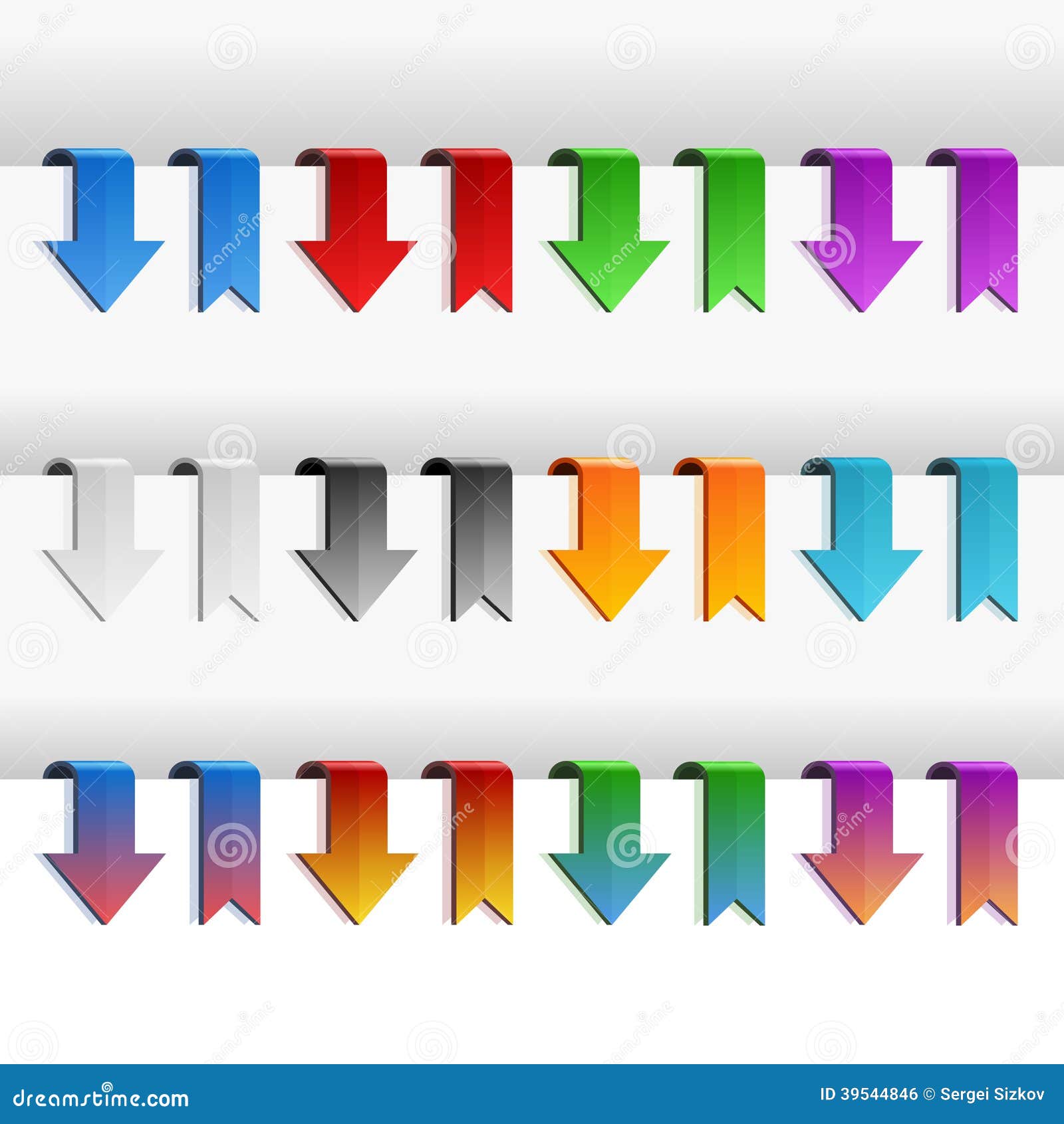 Color Ribbons and Arrows Set, Vector Stock Vector - Illustration of ...