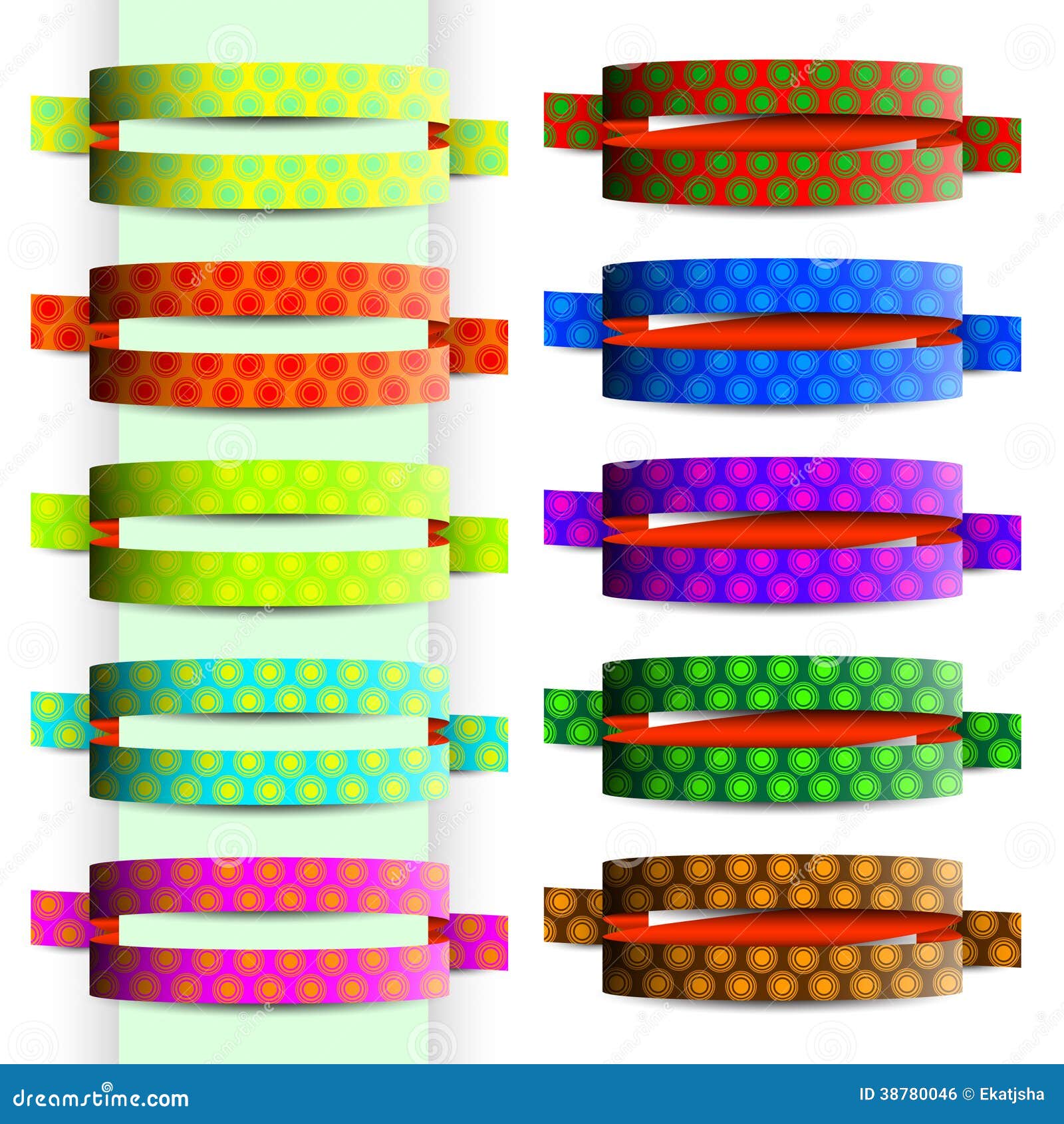 Color Ribbons with Circle Texture Stock Vector - Illustration of ...