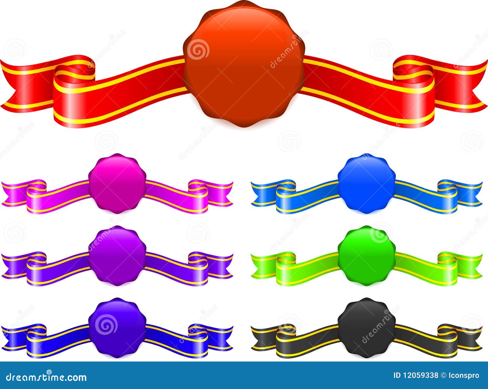 Color ribbons collection stock illustration. Illustration of multi ...