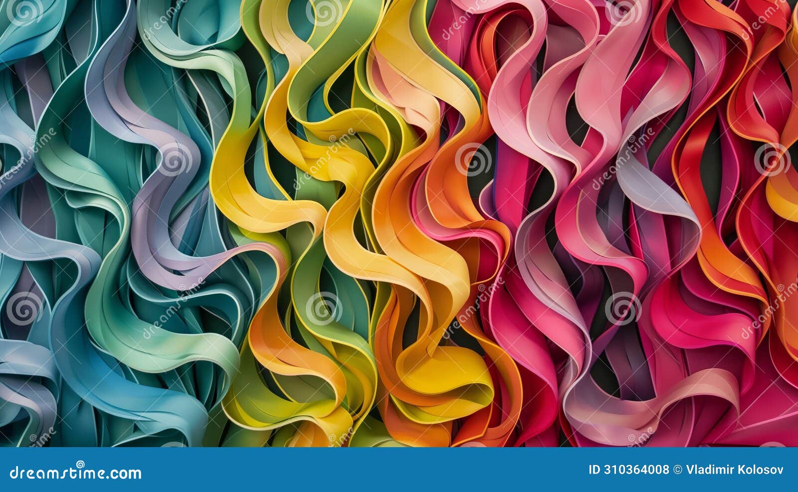 Color Ribbons Patterns are Overcrowded. Stock Illustration ...