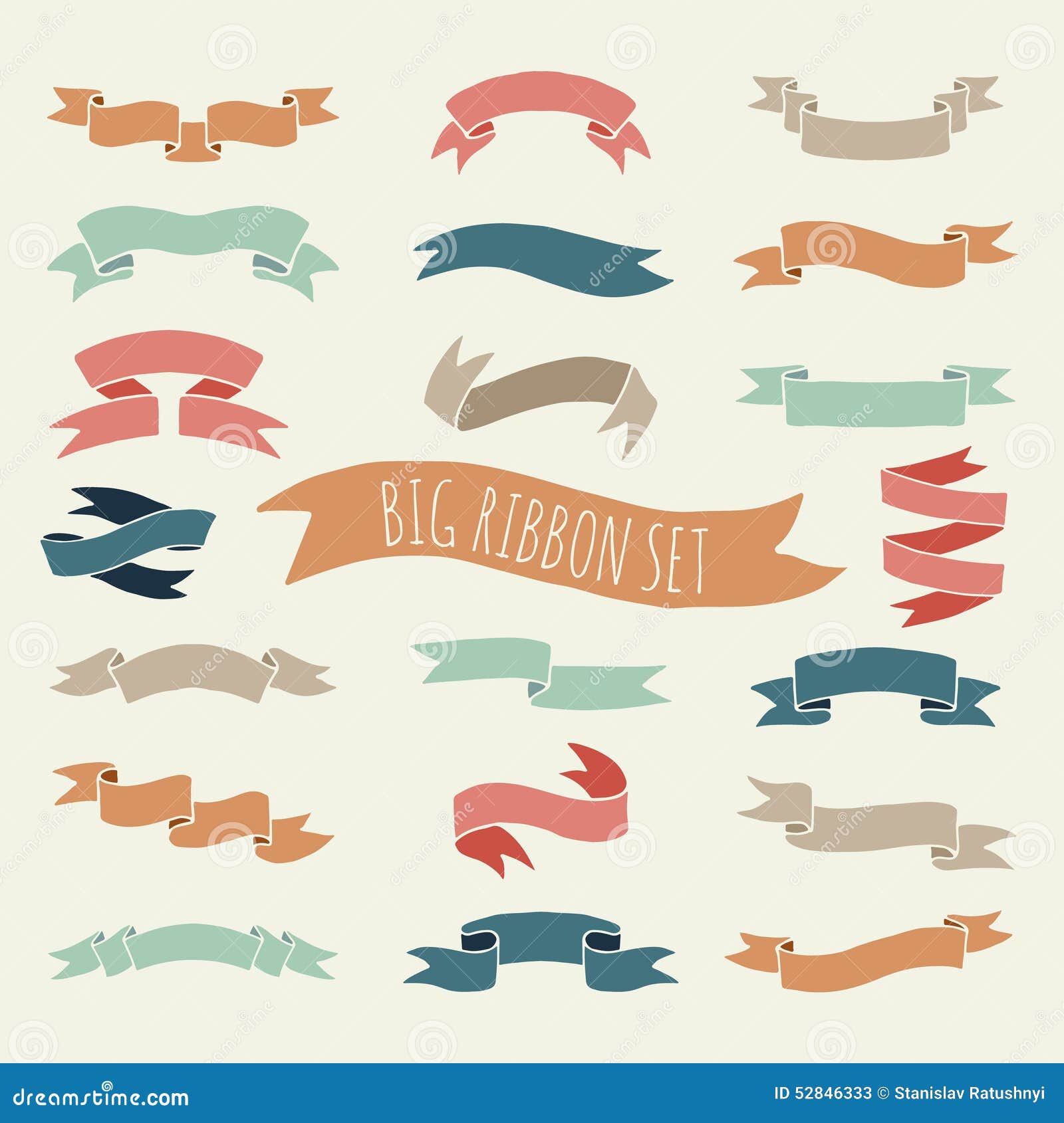 Color ribbons set stock vector. Illustration of ribbon - 52846333