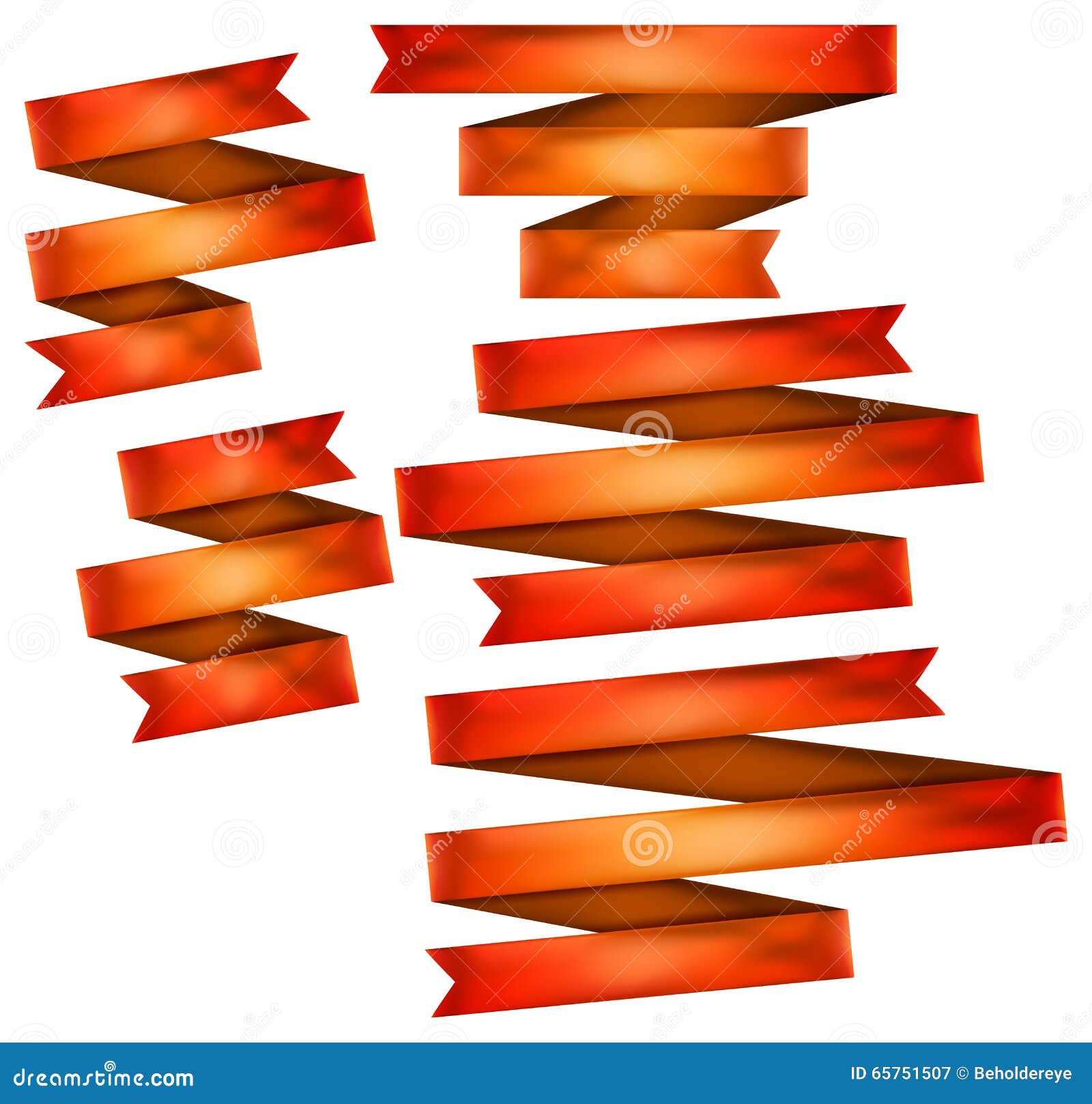 Color ribbons set. EPS 10 stock vector. Illustration of elegant - 65751507