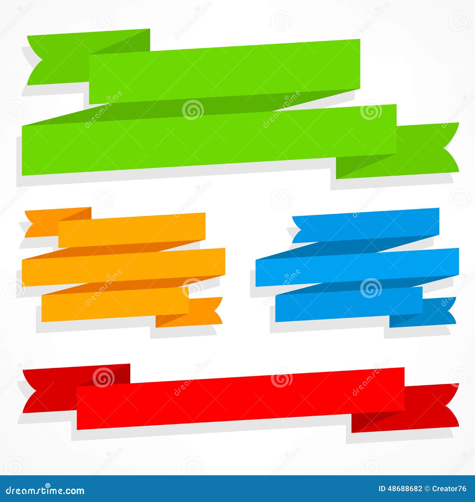 Color ribbons set stock vector. Illustration of design - 48688682