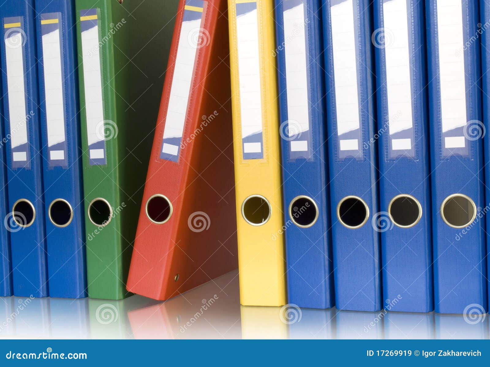 Color ring binders in row stock image. Image of paperwork - 17269919