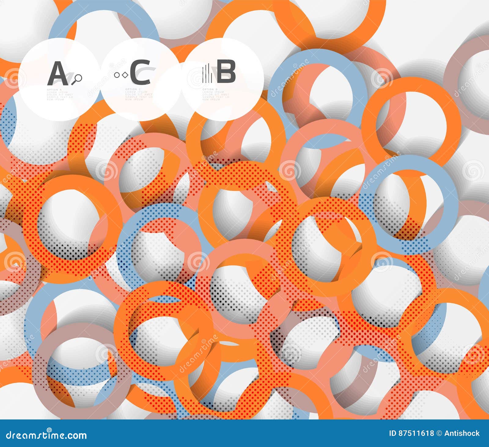 Color Rings with Shadows on Gray Abstract Background Stock Vector ...