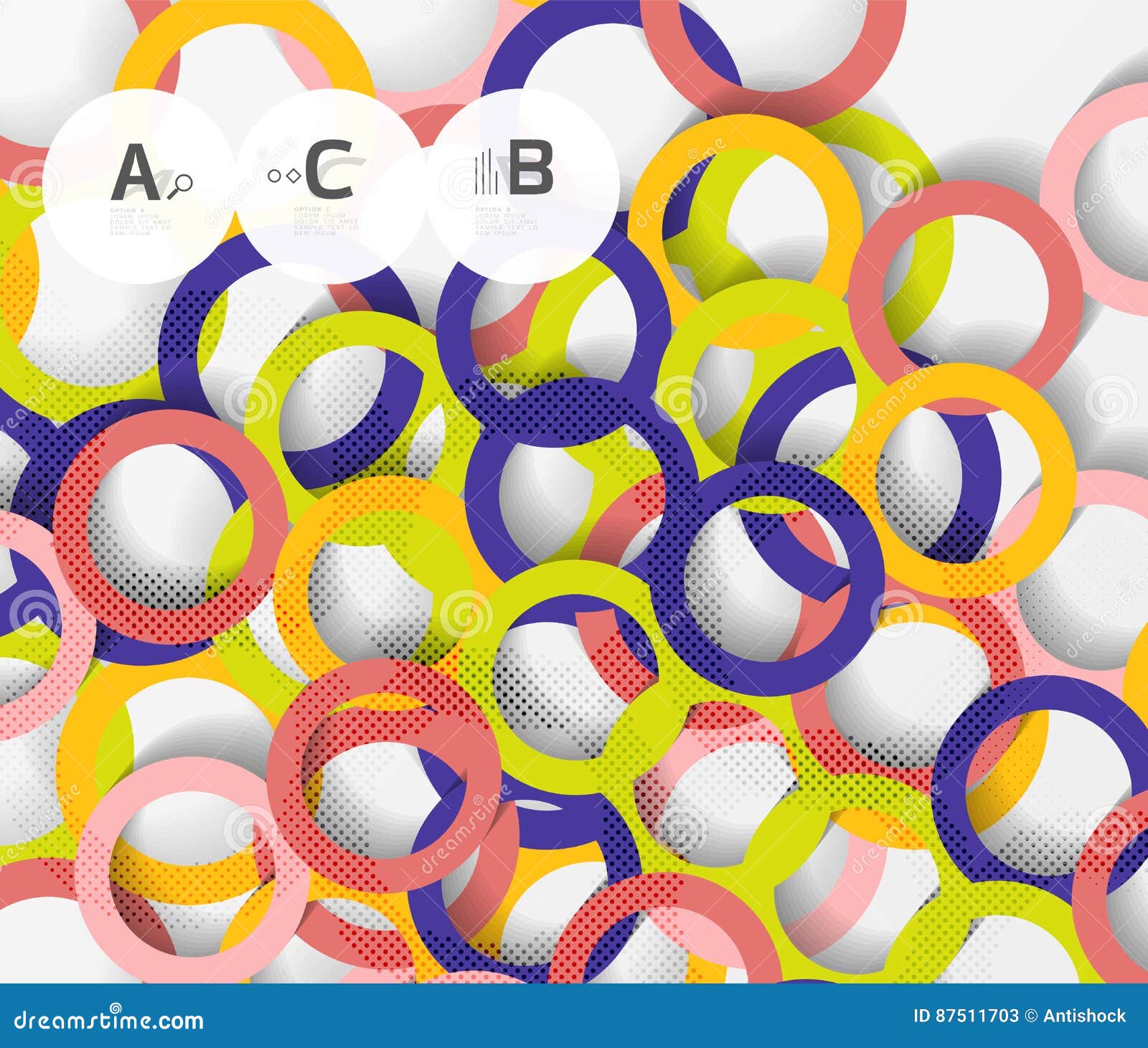 Color Rings with Shadows on Gray Abstract Background Stock Vector ...