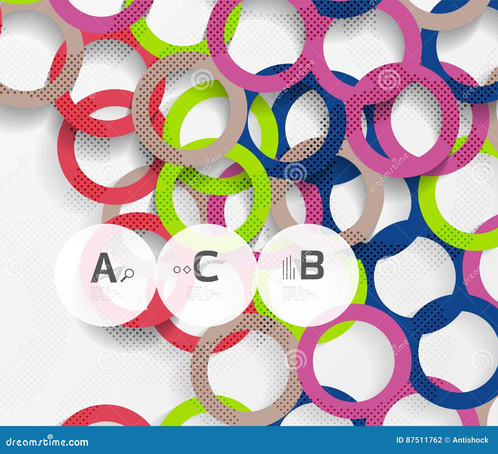 Color Rings with Shadows on Gray Abstract Background Stock Vector ...