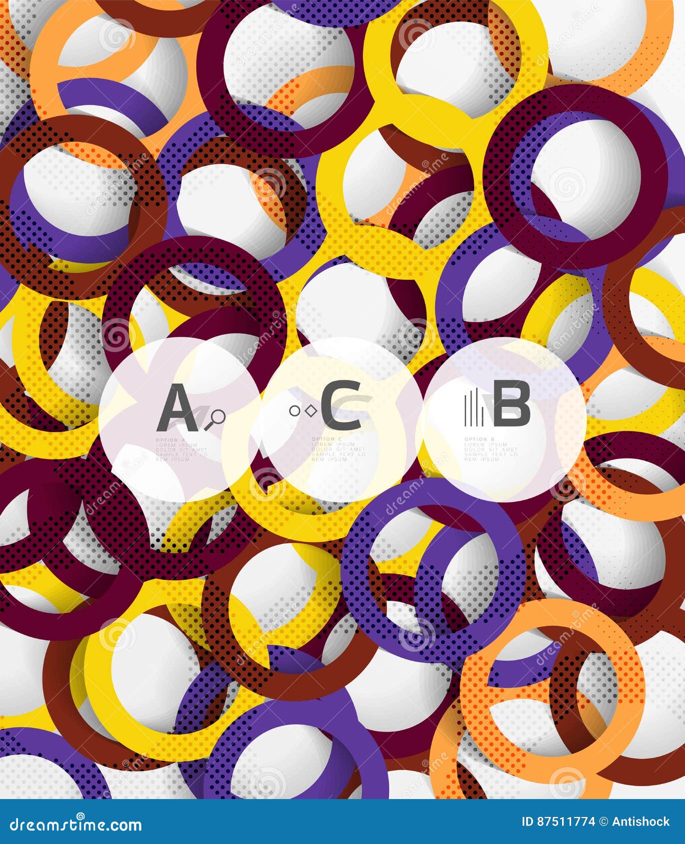 Color Rings with Shadows on Gray Abstract Background Stock Vector ...